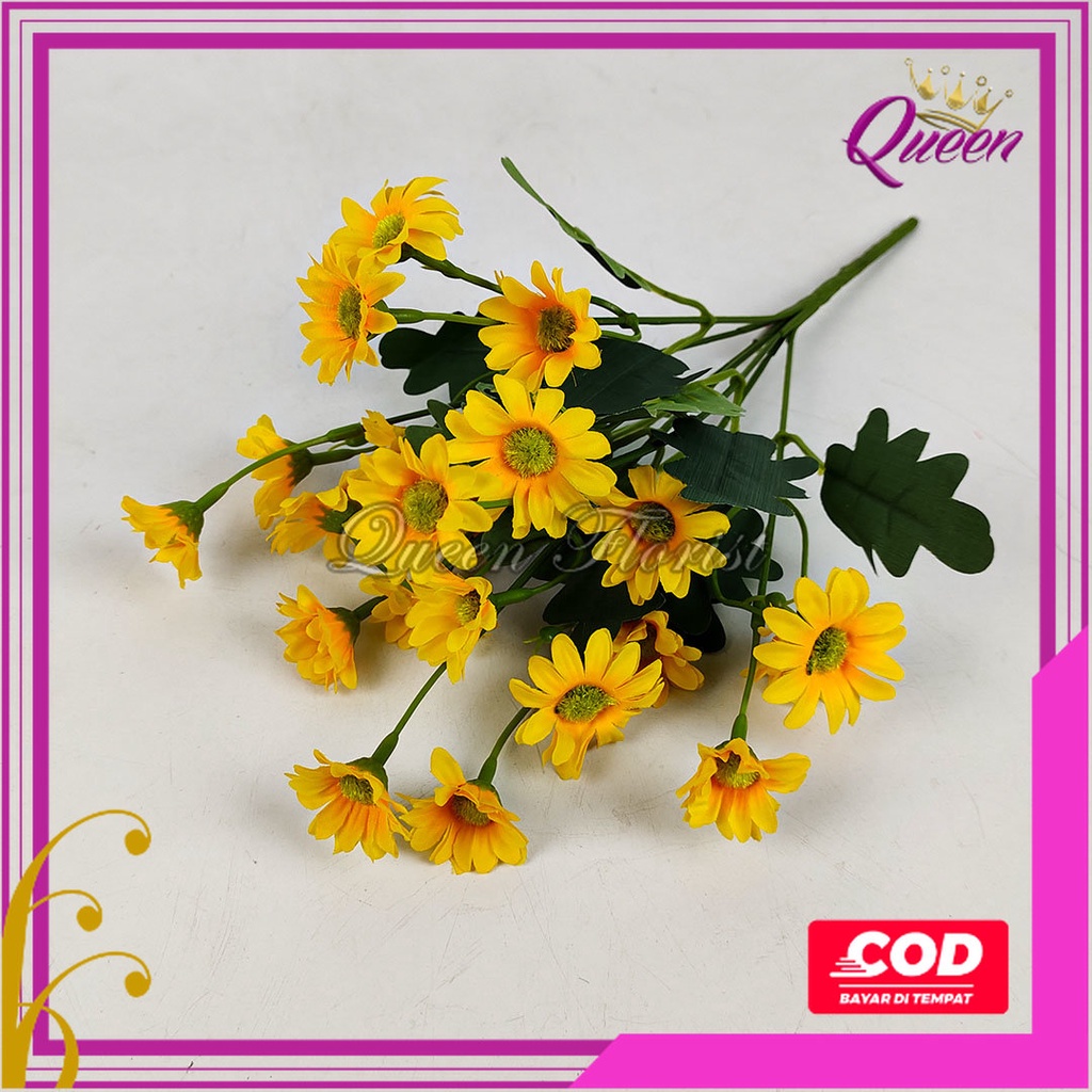 Jual Bunga daisy / Desi monstera cabang 7 - Bunga plastik palsu - bunga Mawar Krisan Aster ...