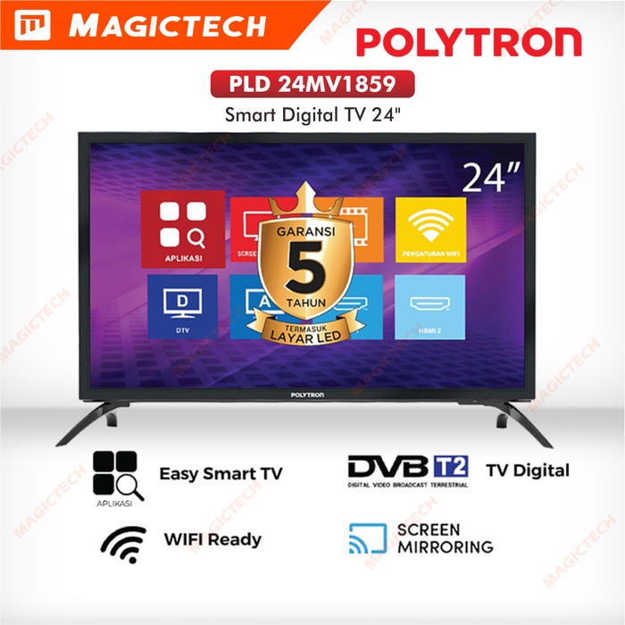 Jual TV LED POLYTRON 24" / 24 Inch Easy Smart TV Digital HD PLD ...