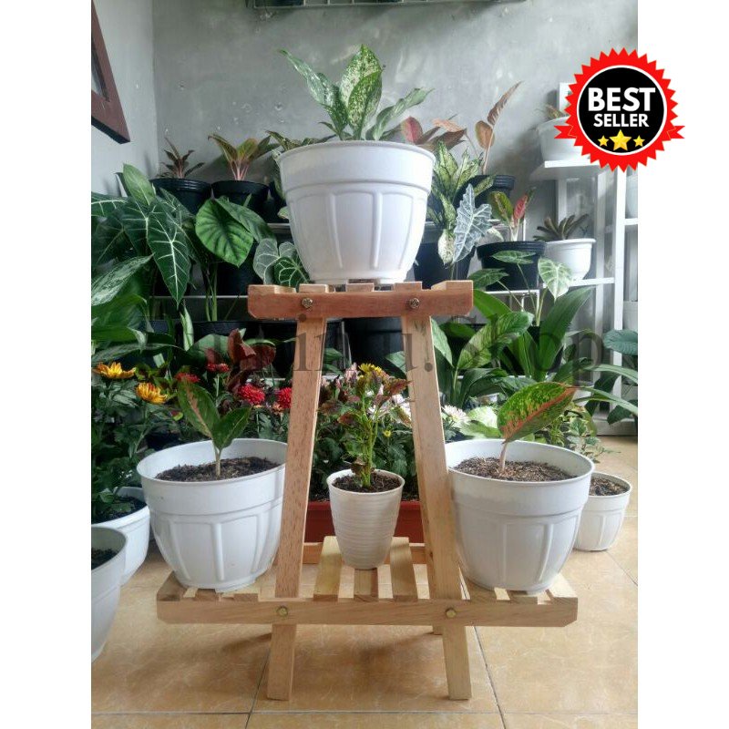 Jual Rak bunga kayu minimalis / tempat bunga efektif berat cuma 1 kg ...