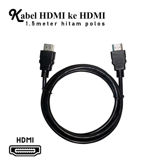 Jual KABEL HDMI KE HDMI 1.5 METER - HITAM POLOS | Shopee Indonesia