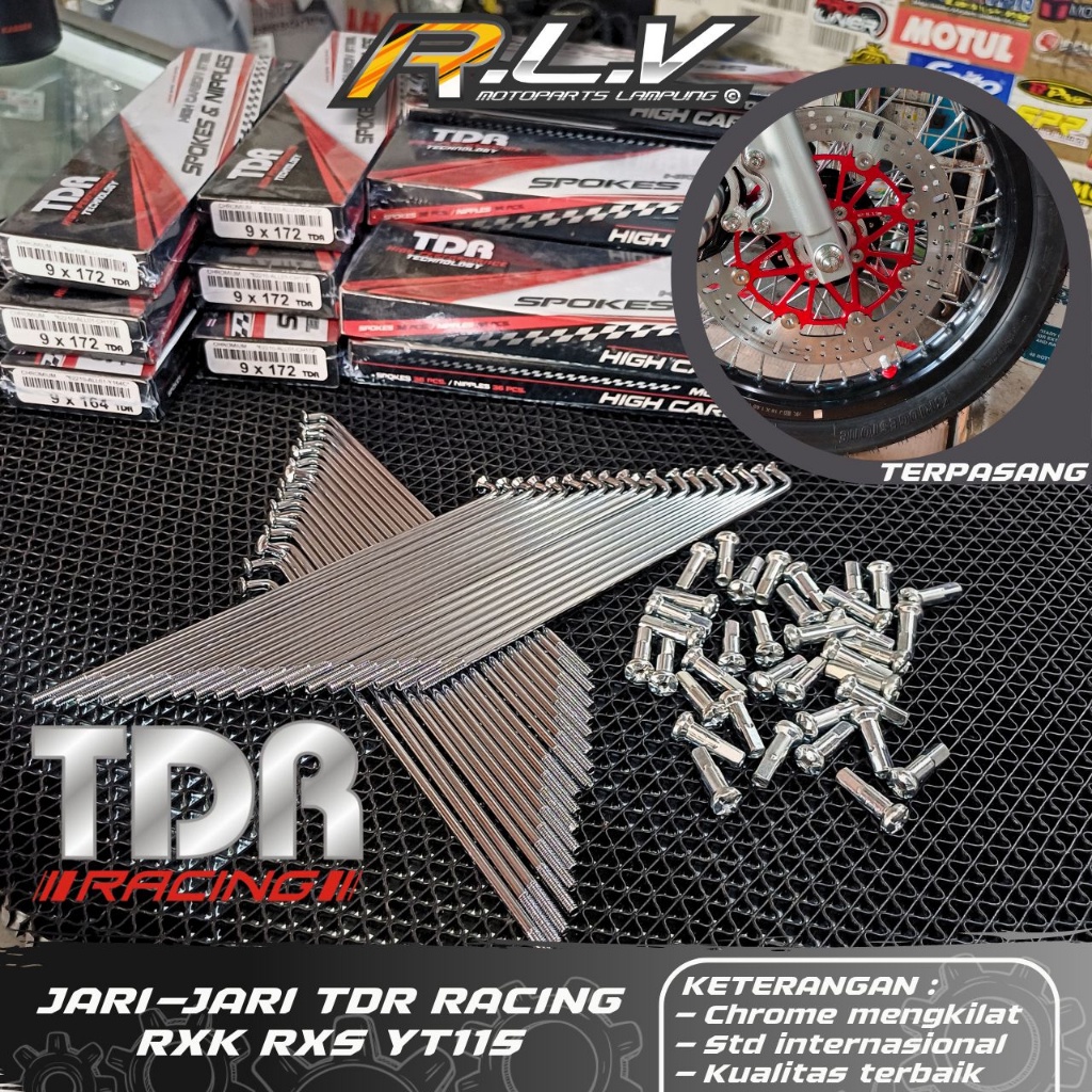 Jual Ruji motor Jari jari TDR Racing chrome Sepaket Depan belakang pnp ...