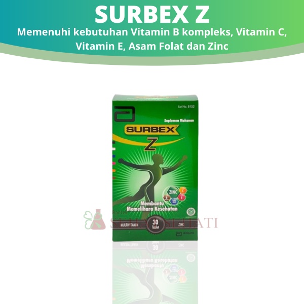Jual Surbex Z Suplemen Vitamin Original Abbott - Box isi 30 Tablet ...