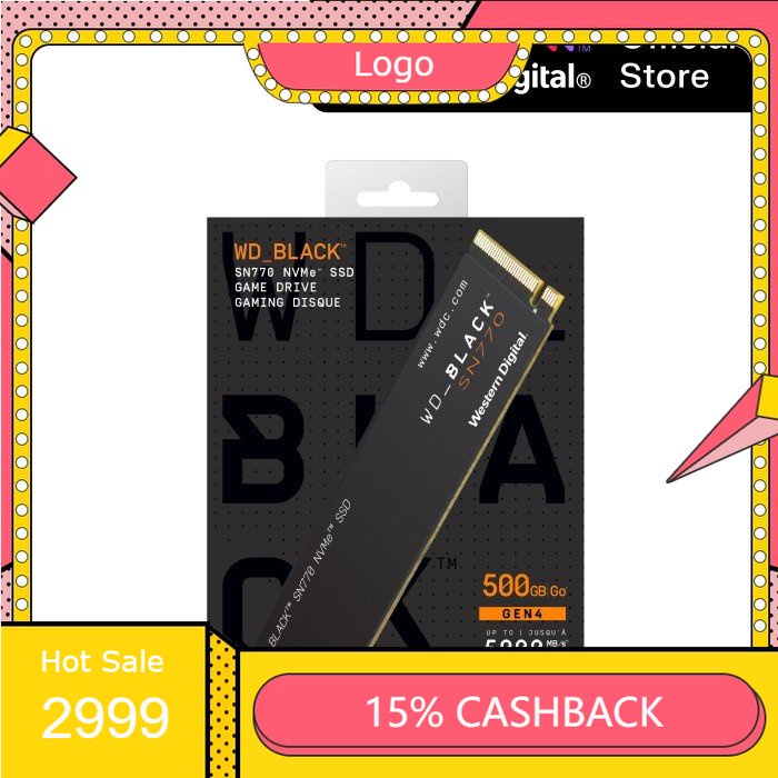 Jual 【CAT,M】SSD WD Black SN770 500GB - SSD M.2 NVMe PCIe | Shopee Indonesia