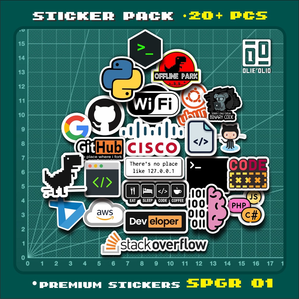 Jual Stiker Pack Logo Program Programers Internet Sticker Vinyl Untuk Hp Laptop Anti Air