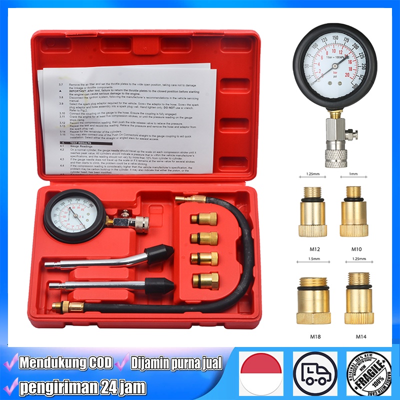 Jual 8Pcs Motor Compression Tester Kompresi Silinder Mesin Mobil Alat ...
