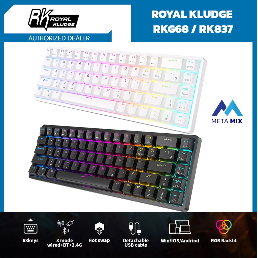 Jual ROYAL KLUDGE RKG68 RK837 65% MECHANICAL KEYBOARD GAMING HOTSWAP RK68 | Shopee Indonesia