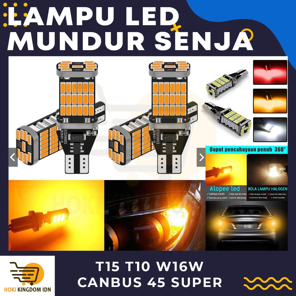 Jual LAMPU LED MUNDUR SENJA / T10 T15 45 MATA / SEIN SUPERBRIGHT | Shopee Indonesia