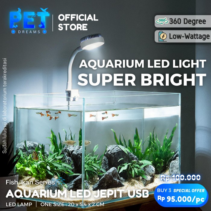 Jual LAMPU LED AQUARIUM JEPIT / LAMPU AQUASCAPE / LAMPU AQUARIUM MINI ...