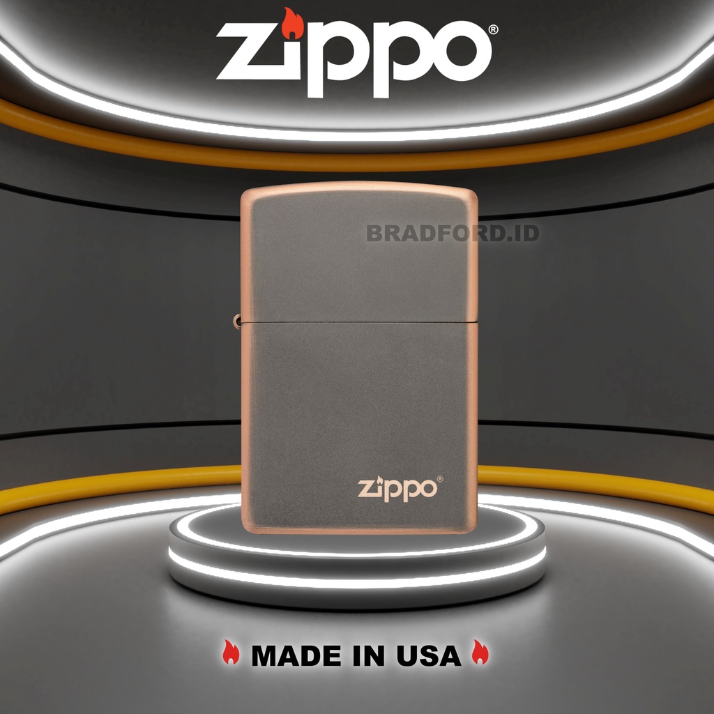 Jual Korek Api Zippo Rustic Bronze Zippo Logo 49839ZL Original Made In ...
