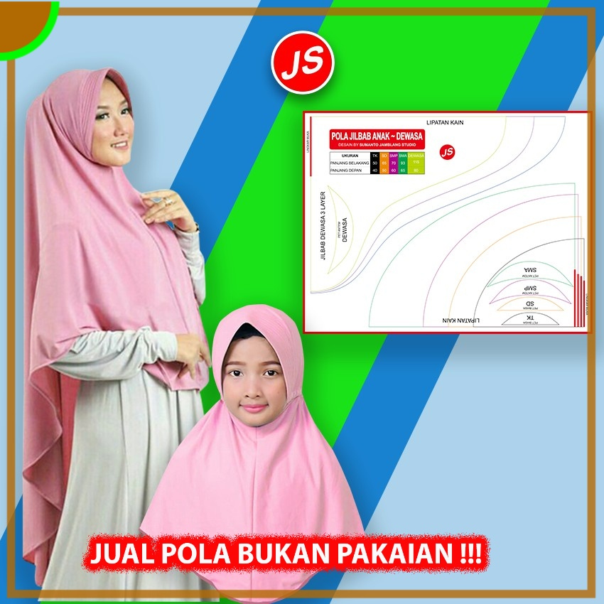Jual Pola Jiplak Jilbab Anak TK, SD, SMP, SMA dan Dewasa | Aneka Pola | Shopee Indonesia