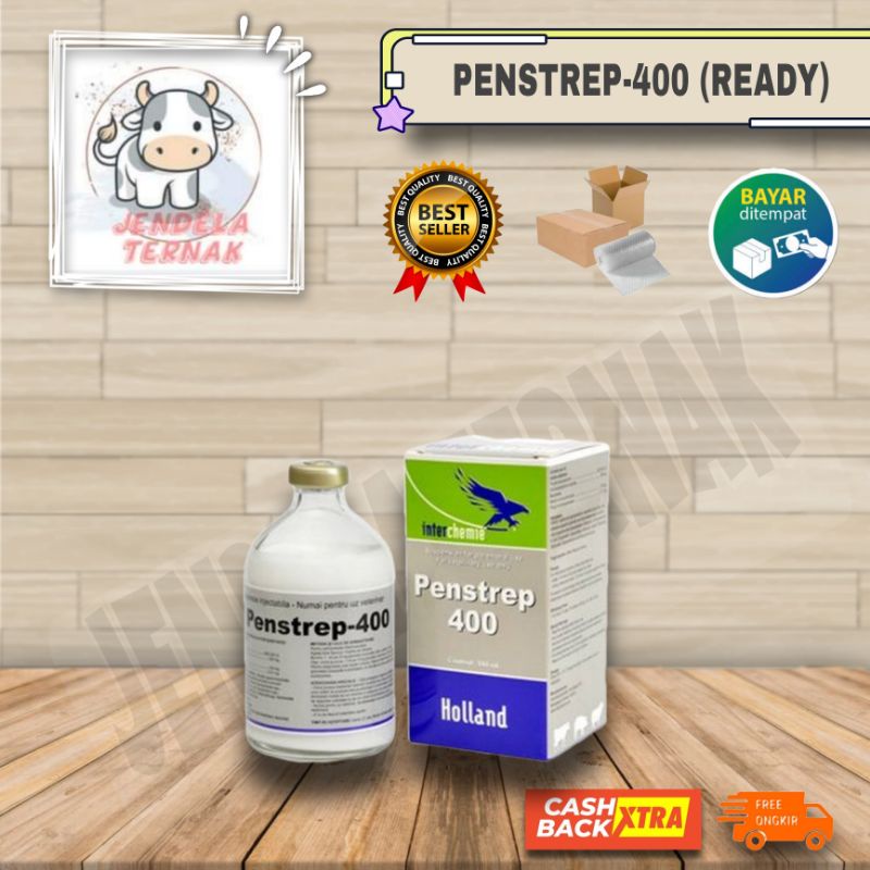 Jual ind- PENSTREP - 400 100 ml - Antibiotik Injeksi Pernafasan Pencernaan Hewan | Shopee Indonesia