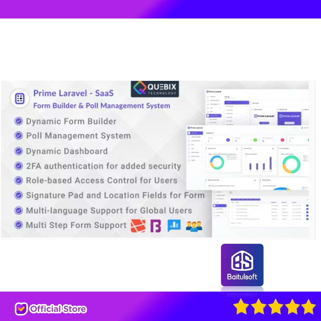 Jual SOURCE CODE APLIKASI PRIME LARAVEL SAAS - FORM BUILDER, USERS, ROLE, PERMISSIONS & SETTINGS ...