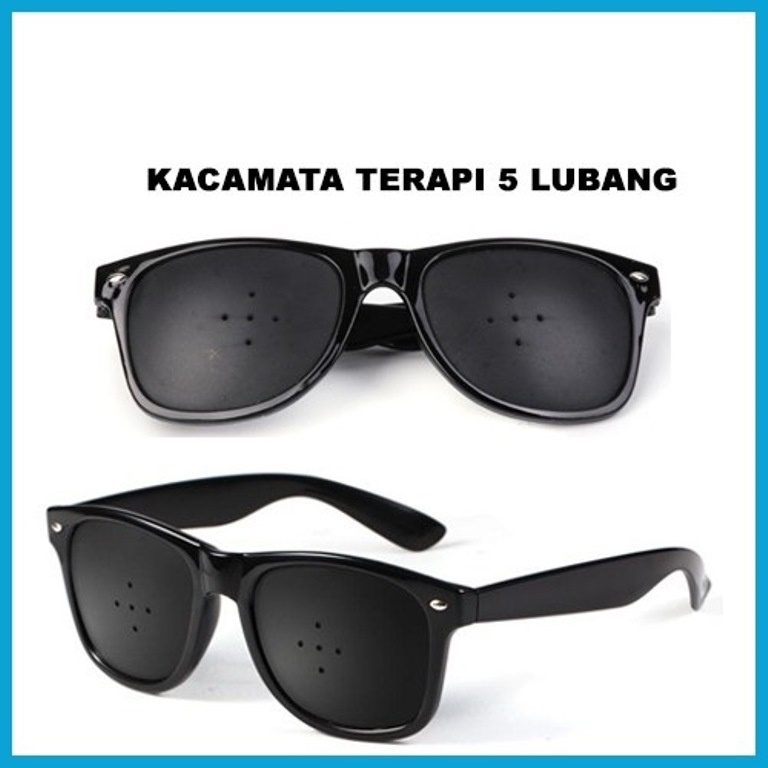 Jual (12L) KACAMATA KESEHATAN HITAM LUBANG terapi kaca mata lubang ...