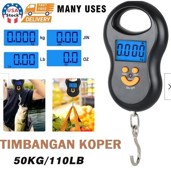 Jual Timbangan KOPER Digital 50 kg Gantung Alat ukur berat barang portable scale | Shopee Indonesia