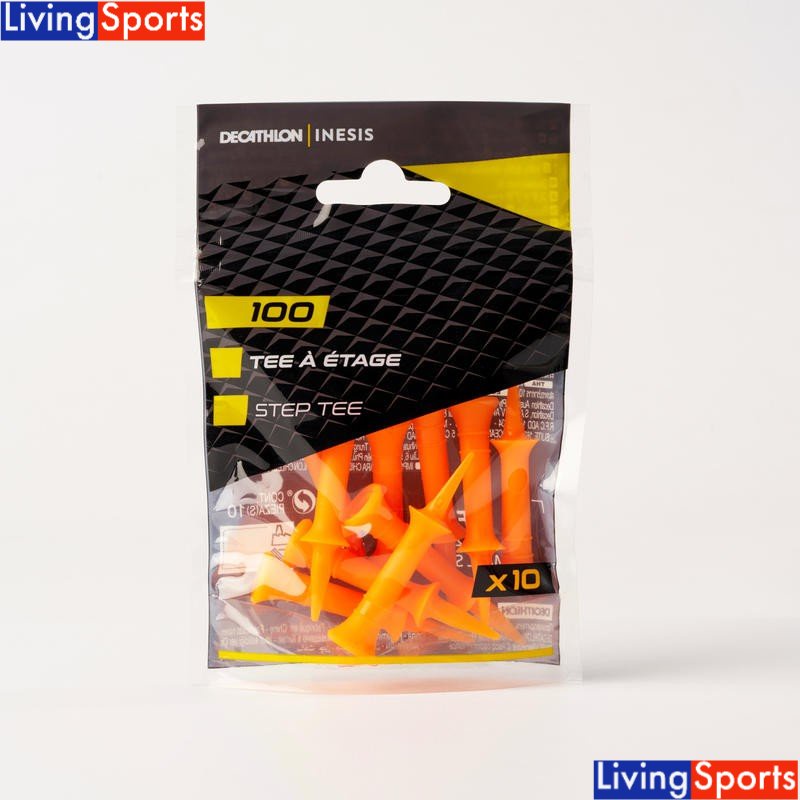 Jual Tee Golf Plastik Isi 10 Inesis NESIS Step Tee 100 37mm X10 Orange ...