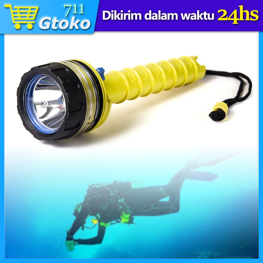 Jual LED Senter Selam Anti Air Scuba Diving Renang Torch Flashlight Waterproof 50 Meter ...