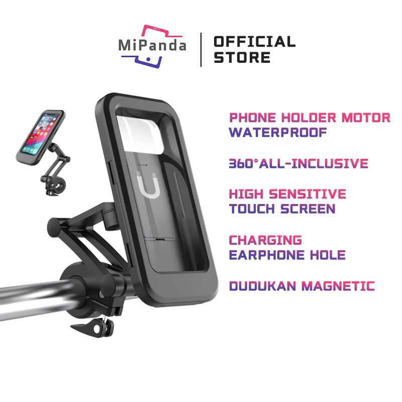 Jual Mipanda Phone Holder Motor Waterproof Tempat dudukan Hp di stang Sepeda Anti Air Stand ...