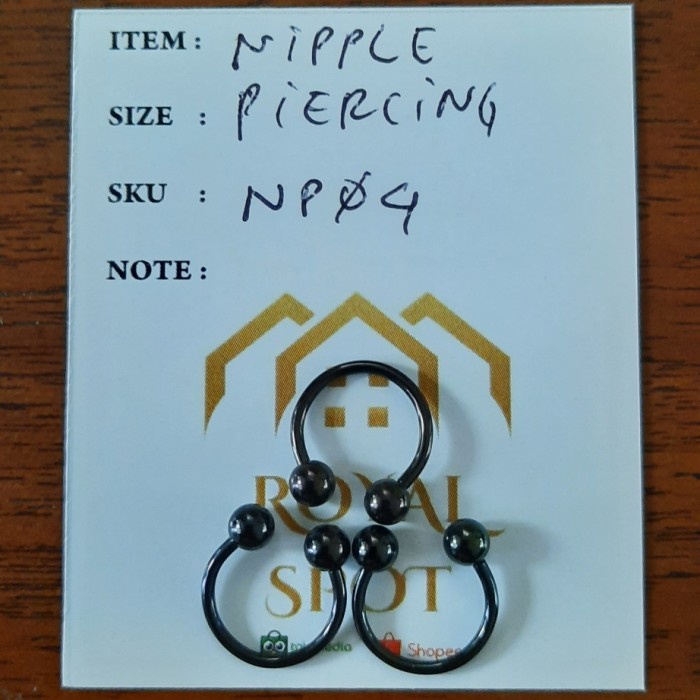 Jual NIPPLE LIPS PIERCING BLACK TINDIK BIBIR PUTING SURGICAL STEEL ...