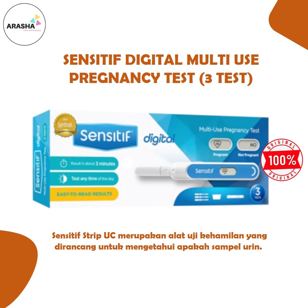 Jual SENSITIF DIGITAL MULTI USE PREGNANCY TEST (3 TEST) - Tes Kehamilan ...