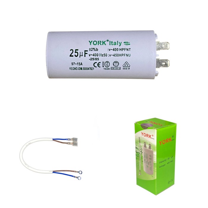 Jual ARS04 YORK 25 uf - 450V Kapasitor Kabel - Colok 2 Pin 2 IN 1 ...