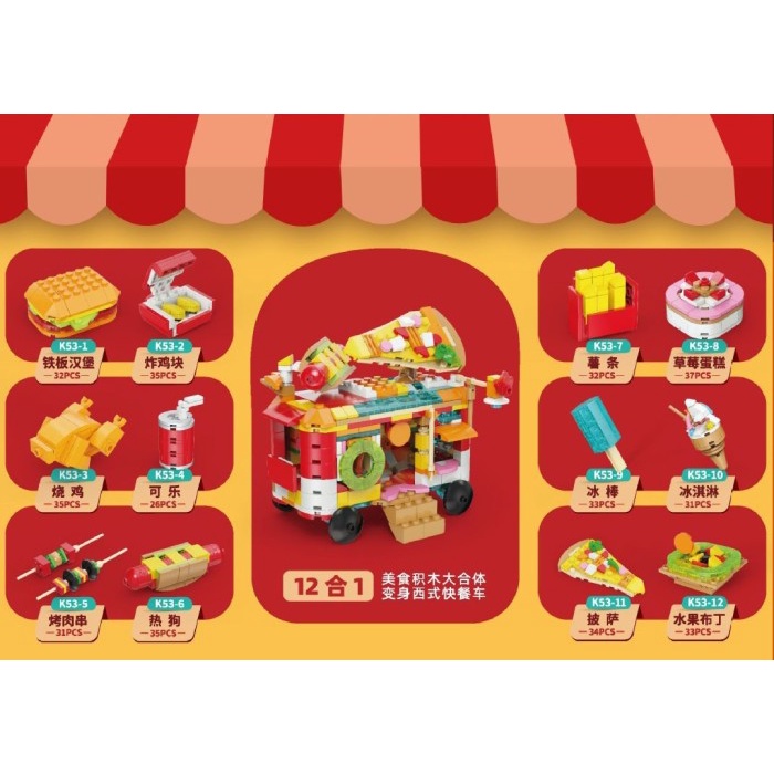 Jual JnB Mindbox Block Bricks Surprise Egg Telur Gacha Makanan Western ...