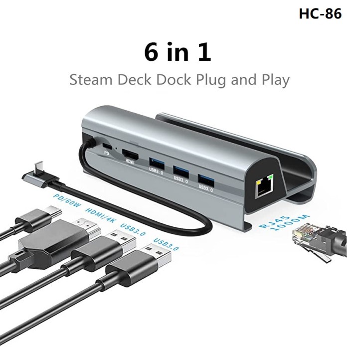 Jual GROSIRUNIK99 Docking Station Multifunctional 6-in-1 - Steam Deck ...