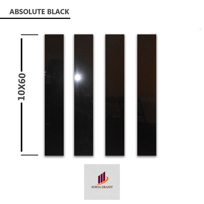 Jual LIST PLIN GRANIT/KERAMIK 10X60 LIS DINDING LANTAI HITAM POLOS ...