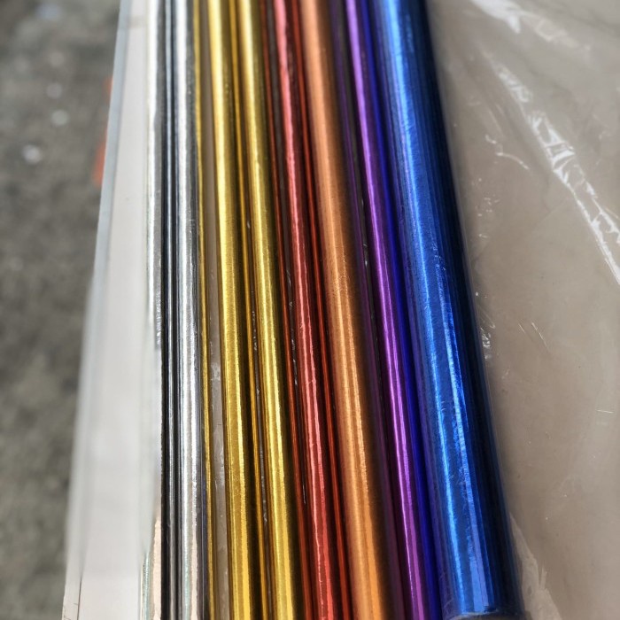 Jual Kertas Metalik GOLD/ SILVER/ BIRU/ UNGU/ MERAH/ ORANGE - Hijau ...