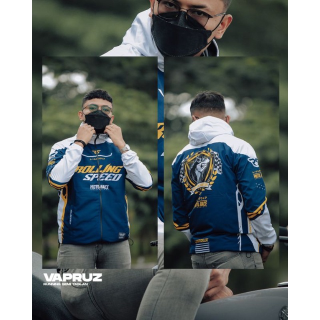 Jual Rollingspeed - Jacket Vapruz Blue Jaket Windbreaker Biru | Shopee ...
