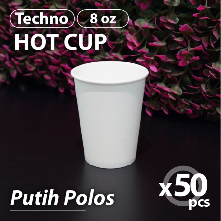 Jual Hot Cup 8 oz Techno Putih Polos - Paper Cup - Gelas Kertas | Shopee Indonesia