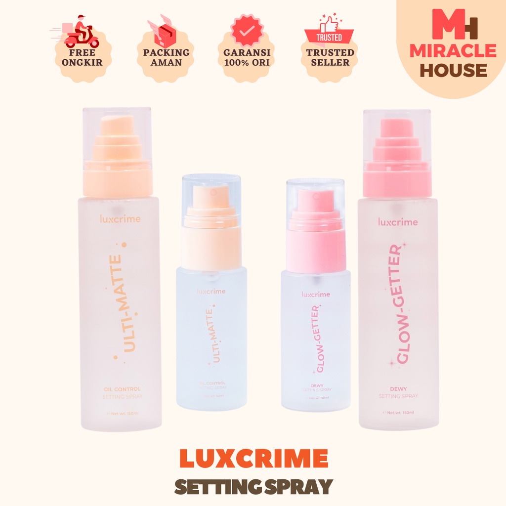 Jual Luxcrime Glow-Getter Dewy Setting Spray Luxcrime Ulti-Matte Oil ...