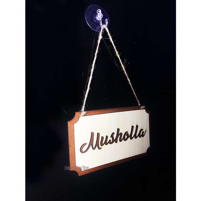 Jual Wooden Sign Musholla - Gantungan Penanda Ruangan Mushola Kayu ...