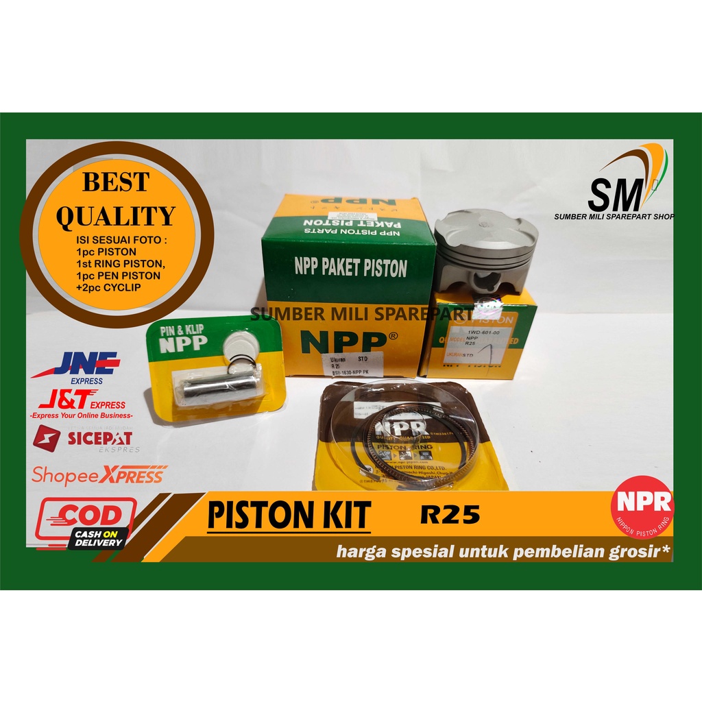 Jual PISTON KIT SEHER R25 YAMAHA R25 ORIGINAL NPP ov STD | Shopee Indonesia
