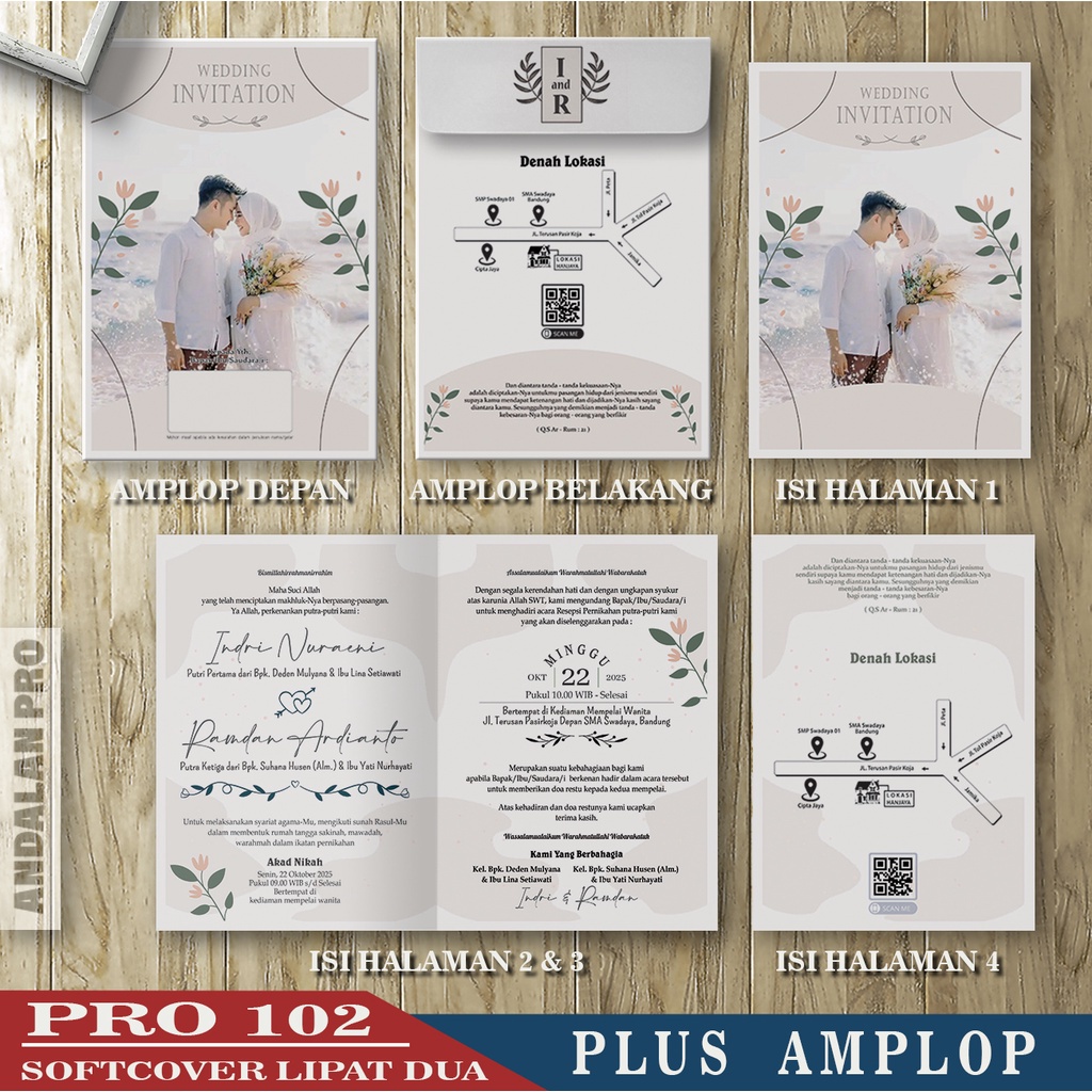 Jual Kode Toko: S12 - Pro 102 Plus Amplop - Cetak Undangan Softcover Pakai Amplop, Undangan ...