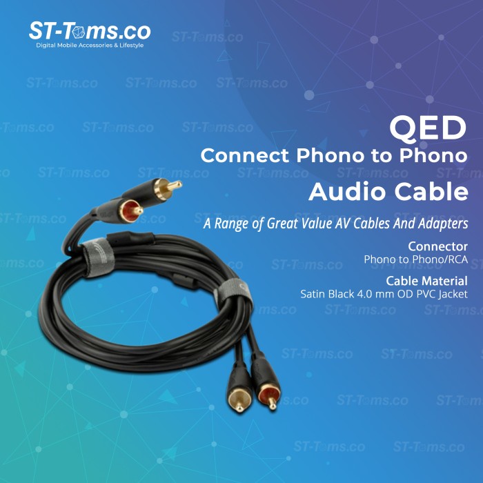Jual QED Connect Phono To Phono RCA Audio Cable | Shopee Indonesia