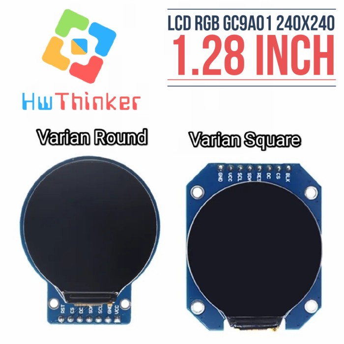 Jual Modul TFT Display 1.28 Inch LCD Round RGB 240*240 GC9A01 240x240 ...