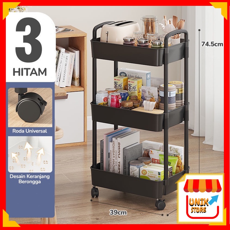 Jual UNIK - H1065 Rak Troli 3 Tingkat / Rak Susun Serbaguna / Troli ...