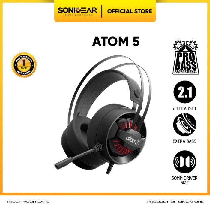 Jual Headset Gaming Atom 5 Pro Bass 7 Colour Lightning - Cocok untuk HP ...