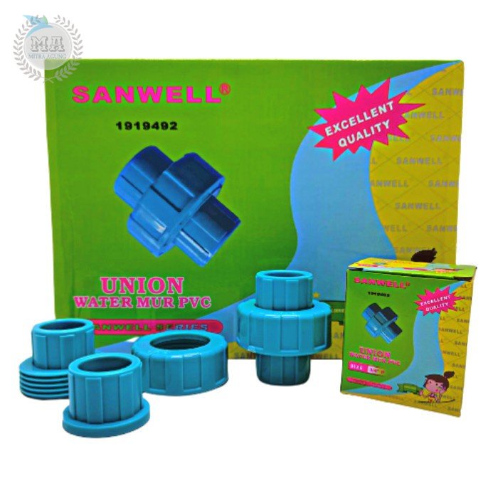 Jual Watermur PVC Water Mur / Watermoor / W.Mur Union PVC SANWELL 3/4 ...
