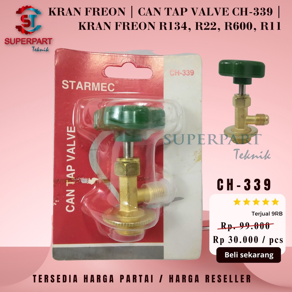 Jual KRAN FREON | CAN TAP VALVE CH-339 , 338 | KRAN FREON R134, R22 ...