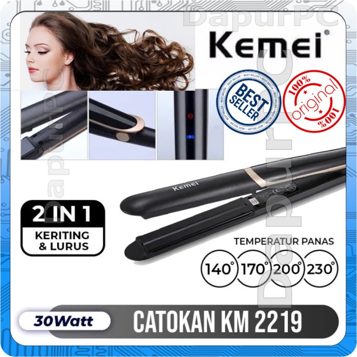 Jual Kemei Km 2219 Alat Catok Catokan Rambut Infrared Ceramic 2 In 1