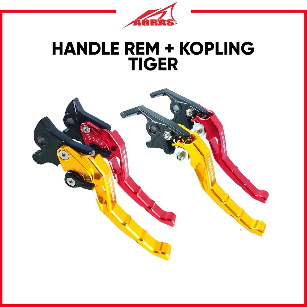 Jual Handle Kopling TIGER Tuas Adjustable CNC Merah Gold Original Merk ...