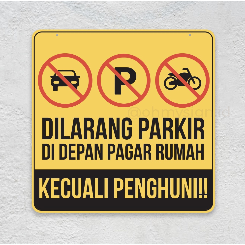 Jual Sign Dilarang Parkir Akrilik Sign Board | Papan Dilarang Parkir ...