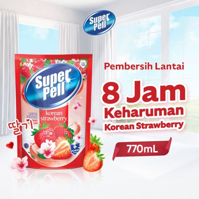 Jual Superpell Pembersih Lantai Korean Strawberry 770ml | Shopee Indonesia