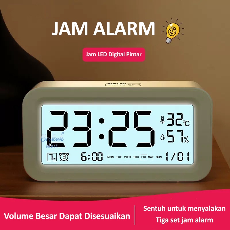 Jual Smart Digital Clock Jam Alarm Weker Dengan Lampu LED Backlight ...