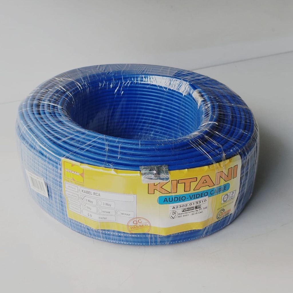 Jual Kabel RCA 2Way Kitani Biru Audio Video Cable per meter | Shopee ...