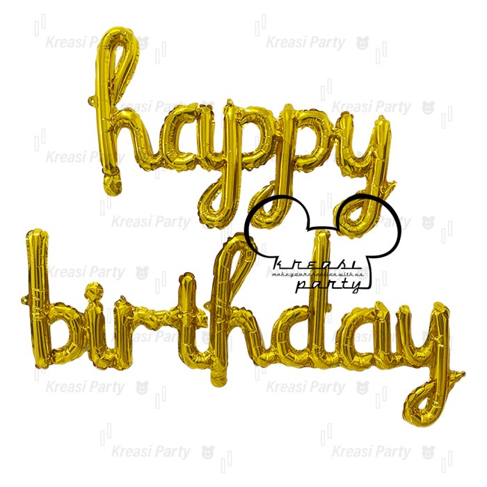 Jual Promo Trend Unik Balon Foil Happy Birthday Sambung Gold / Balon ...