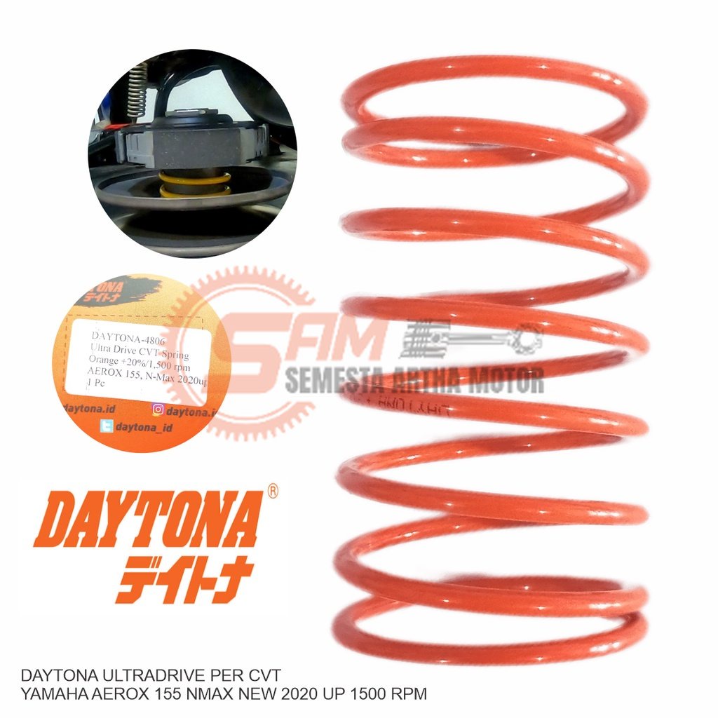 Jual Per CVT Daytona Yamaha Nmax New 2020 Up Aerox 155 1500Rpm Clutch ...