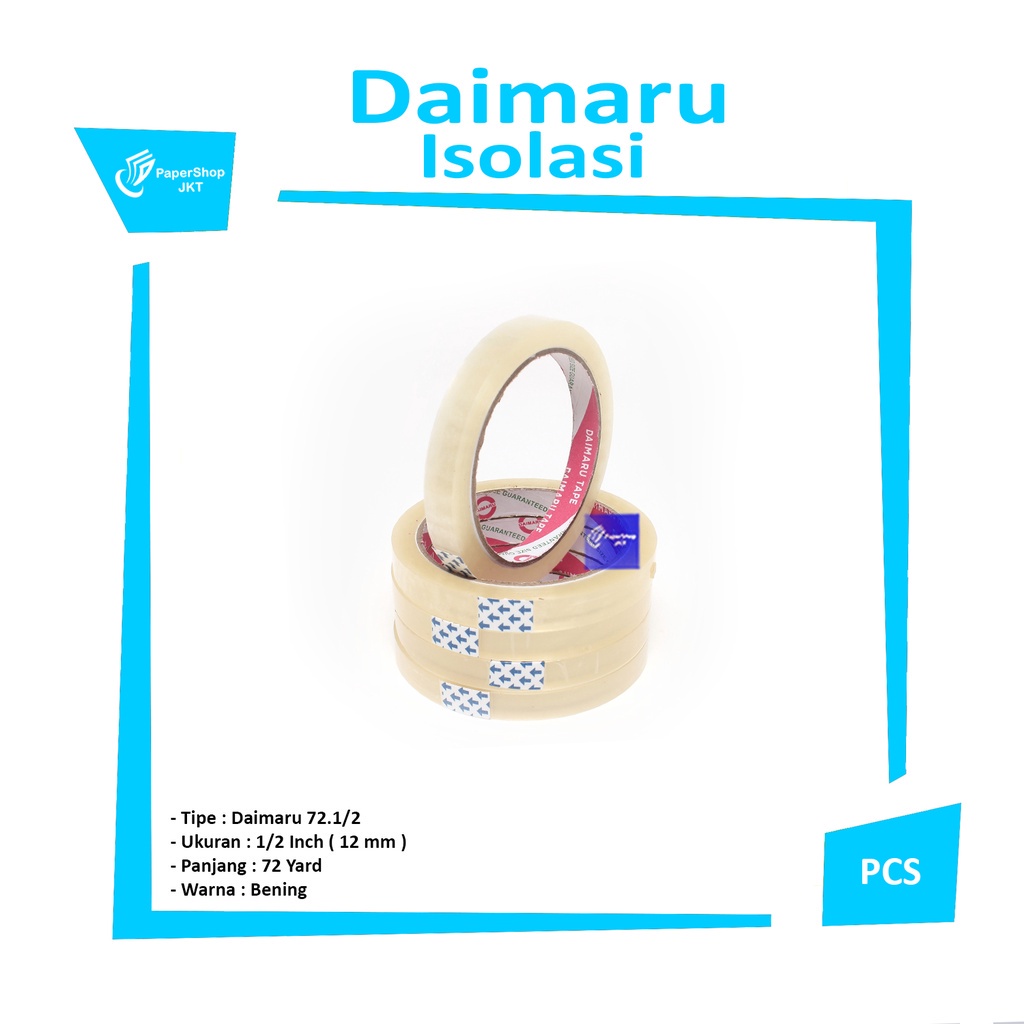 Jual DAIMARU - Isolasi 1/2 inch x 72 Yard Varian Lakban - Selotip ...