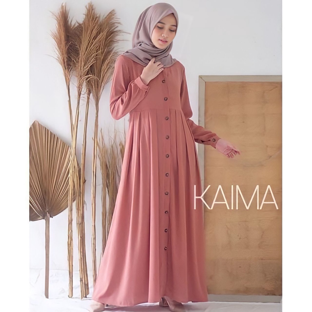 Jual COD Gamis Katun Toyobo Kaima Rinjani Premium Full Kancing Terbaru ...
